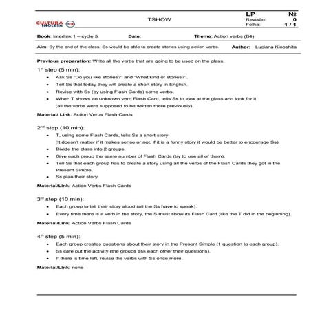 Interlink 1 action verbs | PDF