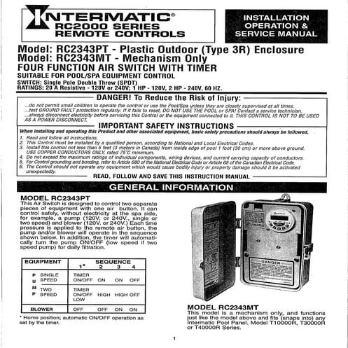 Intermatic rc2343 pt schematic | PDF