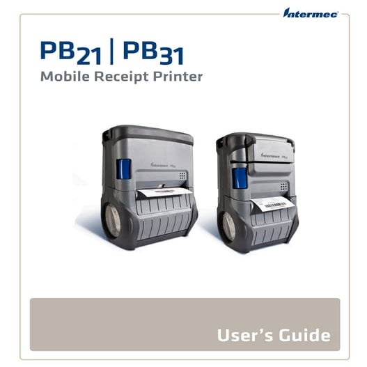 인터맥프린터 Intermec PB21 PB31 감열 모바일프린터 매뉴얼 | PDF