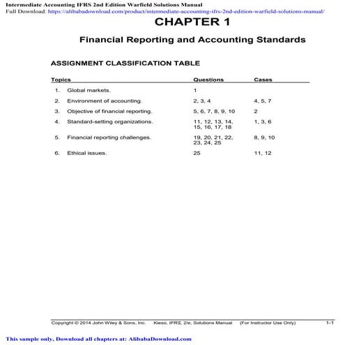 Solution manual for intermediate accounting ifrs 4th edition by donald ...