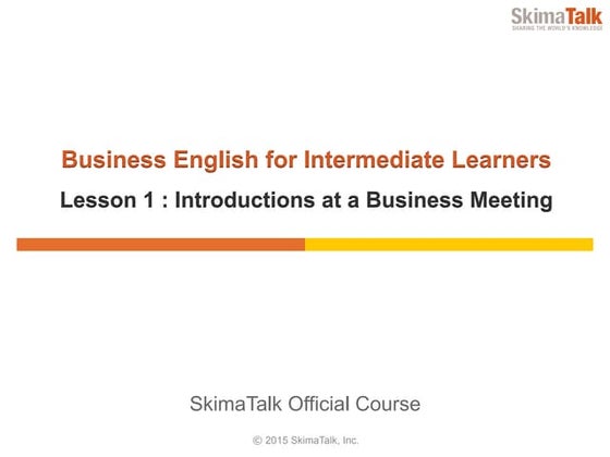 Intermediate Business English Lesson 18 | PPT
