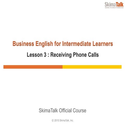 Intermediate Business English Lesson 03 | PPT