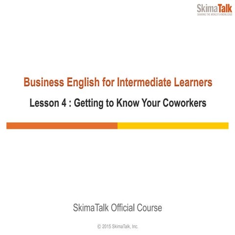Intermediate Business English Lesson 04 | PPT