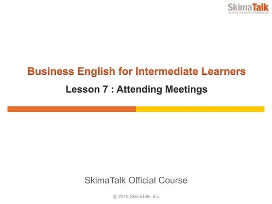 Intermediate Business English Lesson 28 | PPT