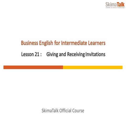 Intermediate Business English Lesson 21 | PPT