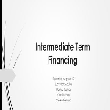 Intermediate term financing | PPTX
