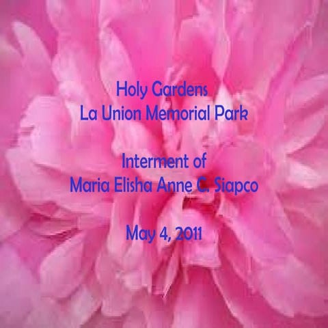 Interment pics of ma. elisha anne siapco | PPT