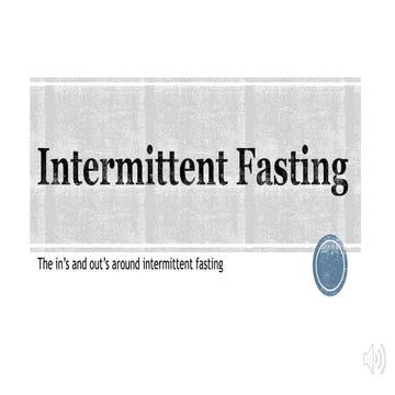 Intermittent fasting | PPTX