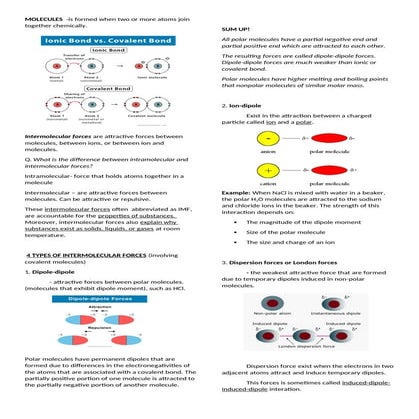 Intermolecular Forces | PPTX