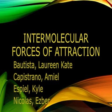 Intermolecular forces of attraction (lab report) | PDF