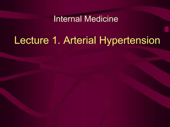 Hypertension-Pathophysiology, Treatment of hypertension, Diagnosis with ...
