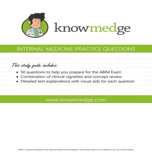Internal Medicine Practice Questions for ABIM Exam / NBME Internal ...