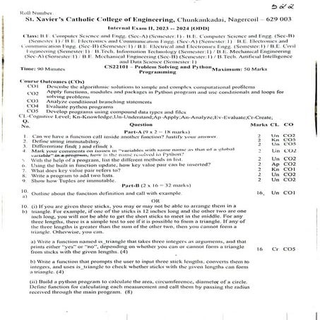 Problem Solving And Python Programming Question Pdf 7908