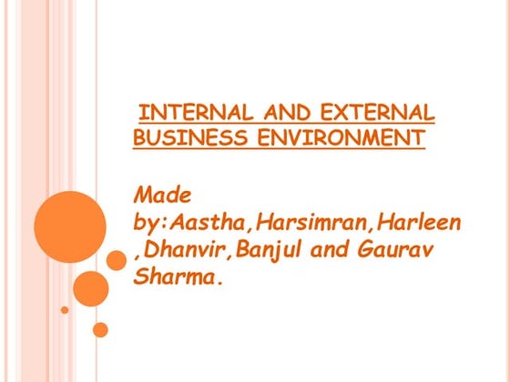 EXTERNAL ENVIRONMENT OF BUSINESS | PPT