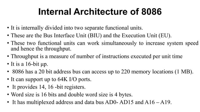 Internal Architecture Of 8086 Msbte Sem 4 Microprocessor Pptx