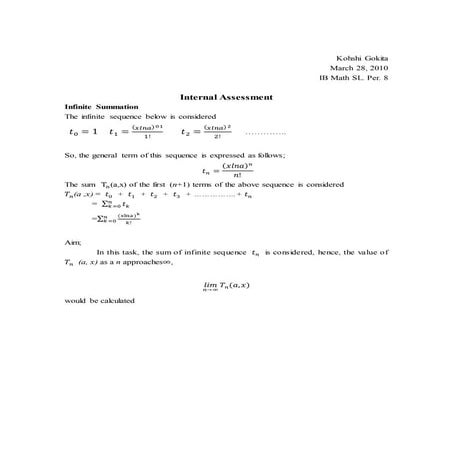 Internal assessment | PDF