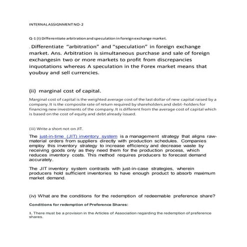 Internal assignment no 2 mba109 | PDF