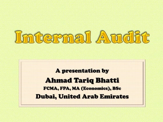 Basic Internal Auditing Presentation | PPT