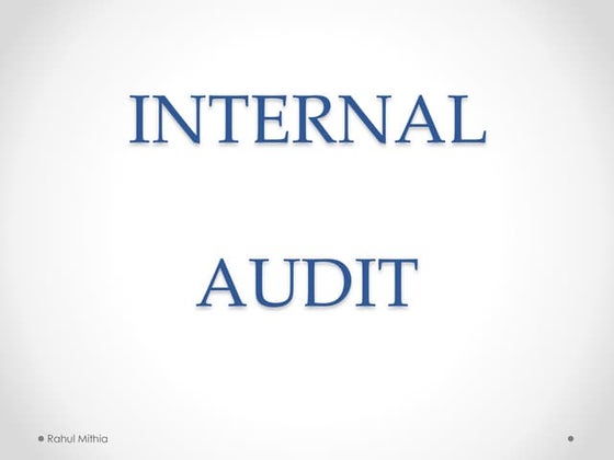 Basic Internal Auditing Presentation | PPT