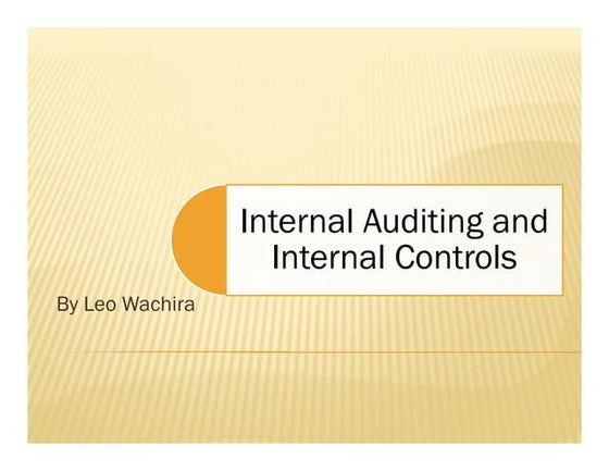 Basic Internal Auditing Presentation | PDF | Educational Assessment | Education