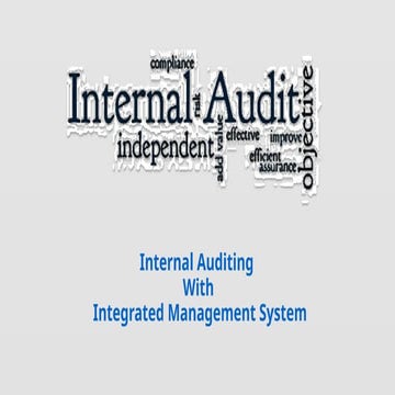 Iso 9001:2015 internal auditor Course | PPTX