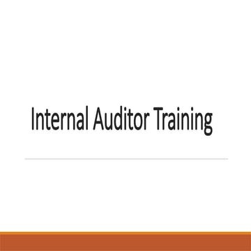 Internal Auditor Training. pptx | PPT