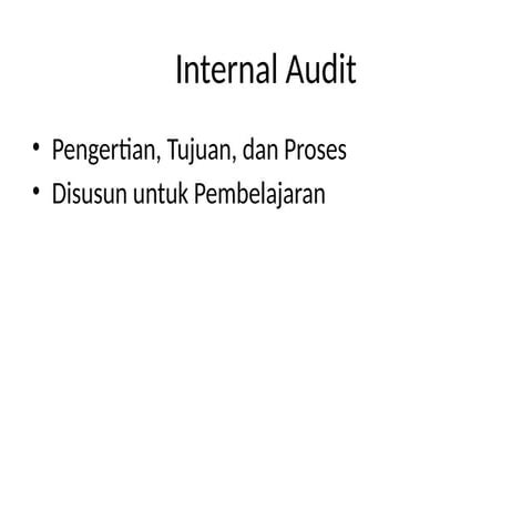 Materi Internal Audit Pembelajaran Materi | PPTX