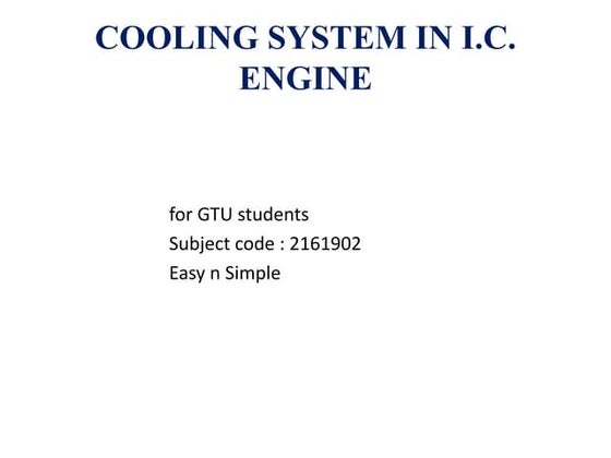Engine cooling system | PPT