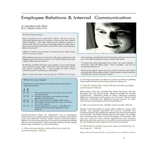 Employee relations & Internal communication | DOC