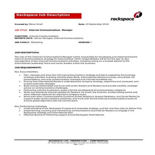 Internal Communications Manager | DOCX
