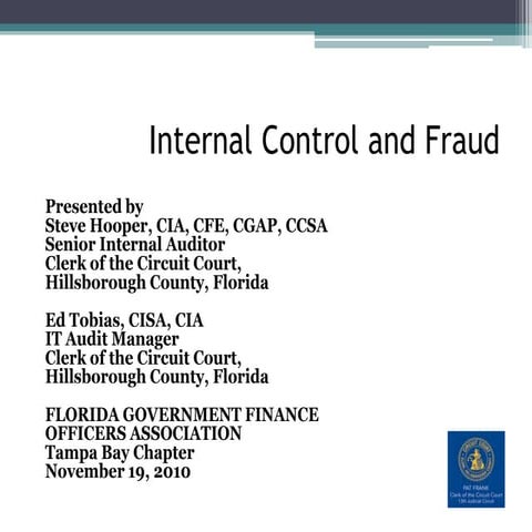 Internal Control And Fraud 11-19-10 | PPTX