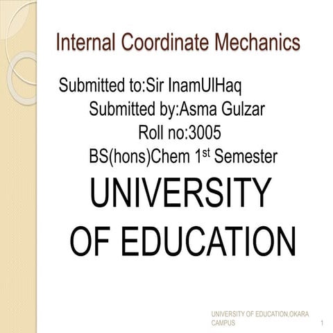 Internal coordinate mechanics | PPT