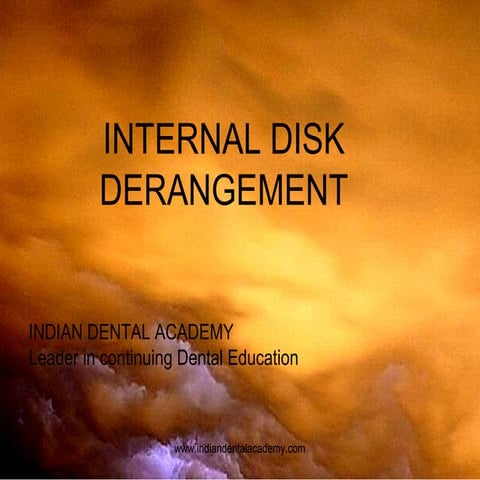 Internal disk derangement/ dental crown & bridge courses | PPT