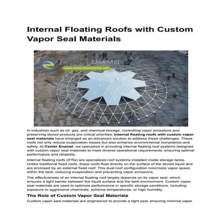 Internal Floating Roofs with Custom Vapor Seal Materials.docx