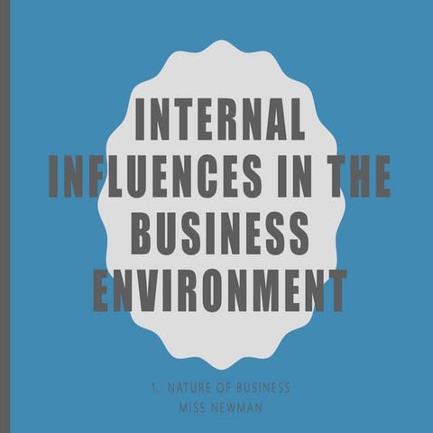 Internal influences in the business environment | PPSX