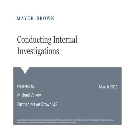 Internal Investigation 20110315 1 | PDF