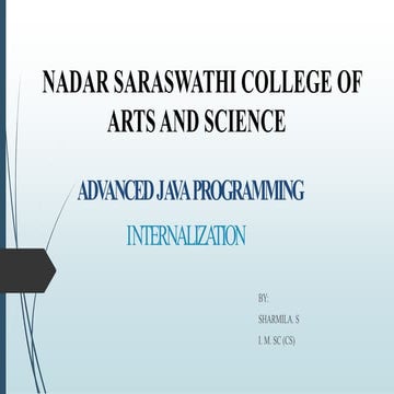 Internalization in Advance Java programming | PPT