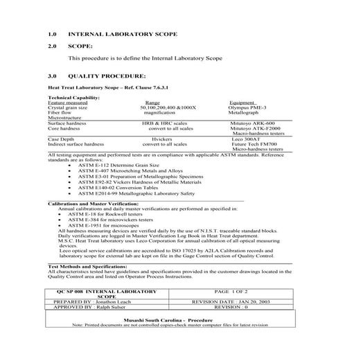 Internal laboratory scope | DOC