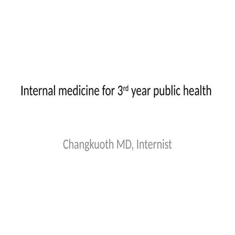 Internal medicine for health science students | PPTX