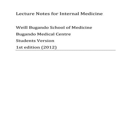 Internal Medicine Lectures | PDF