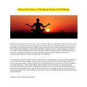 Internal Peace Finding Peace Of Mind | PDF
