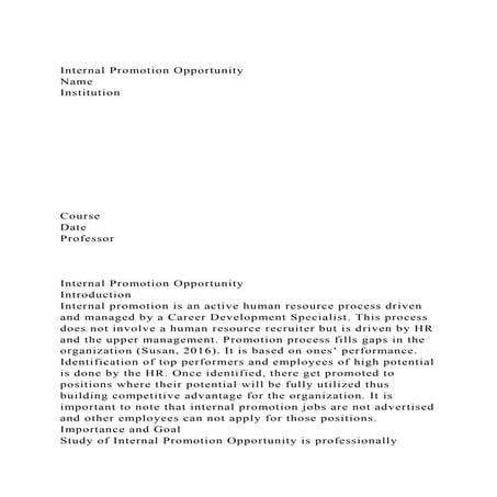 Internal Promotion OpportunityNameInstitution.docx | Resume Writing and ...