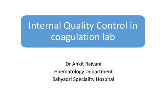 Troubleshooting QC Problems: Your QC has failed, what do you do next? | PDF