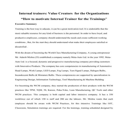 Internal trainers case study | DOCX