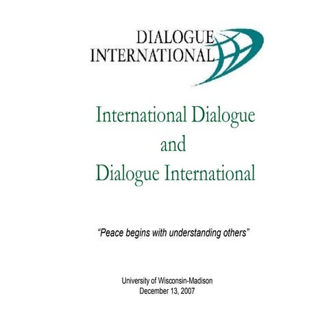 International Dialogue and Dialogue International | PPT