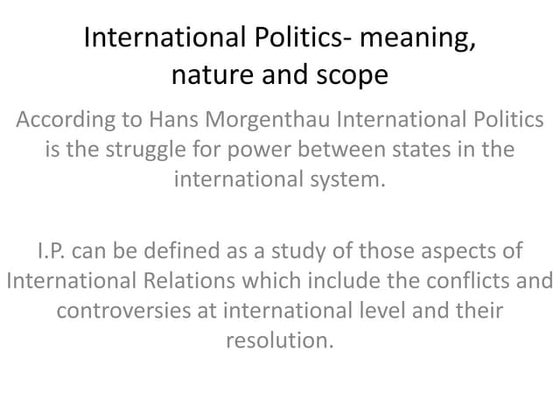 International relations theory realism and various prescription upsc ...