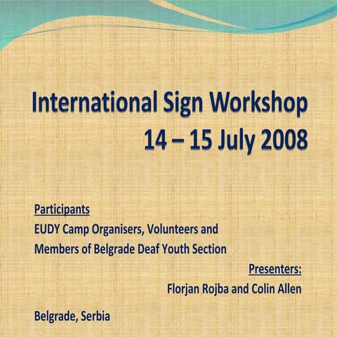International Sign Workshop | PPT