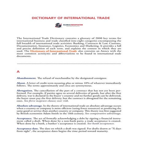 International trade-dictionary-online-glossary | PDF