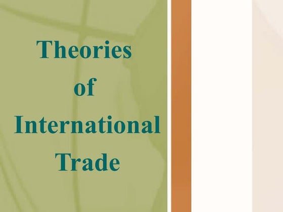 Lecture 1: Introduction to International Trade | PDF