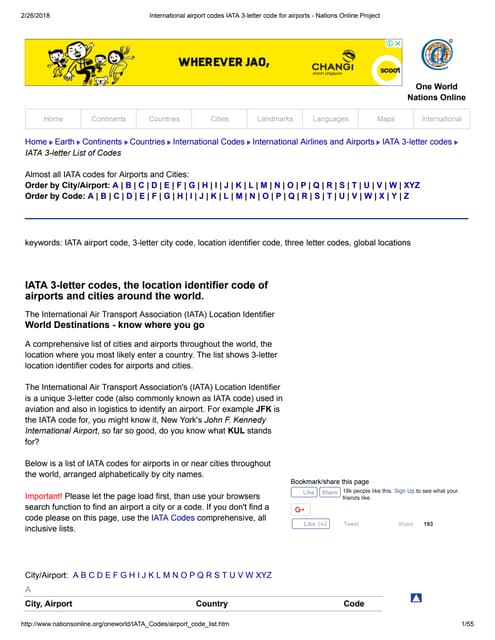 Iata codes | PDF